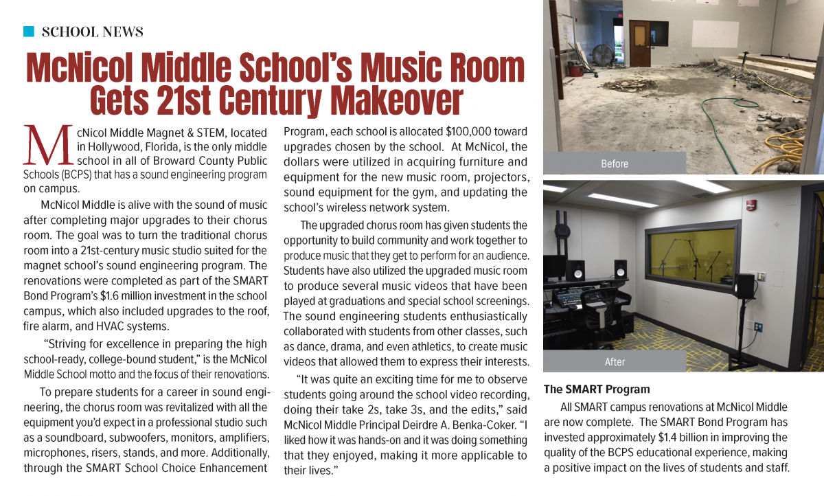 McNicol Middle School's Music Room Makeover - BCPS SMART Futures